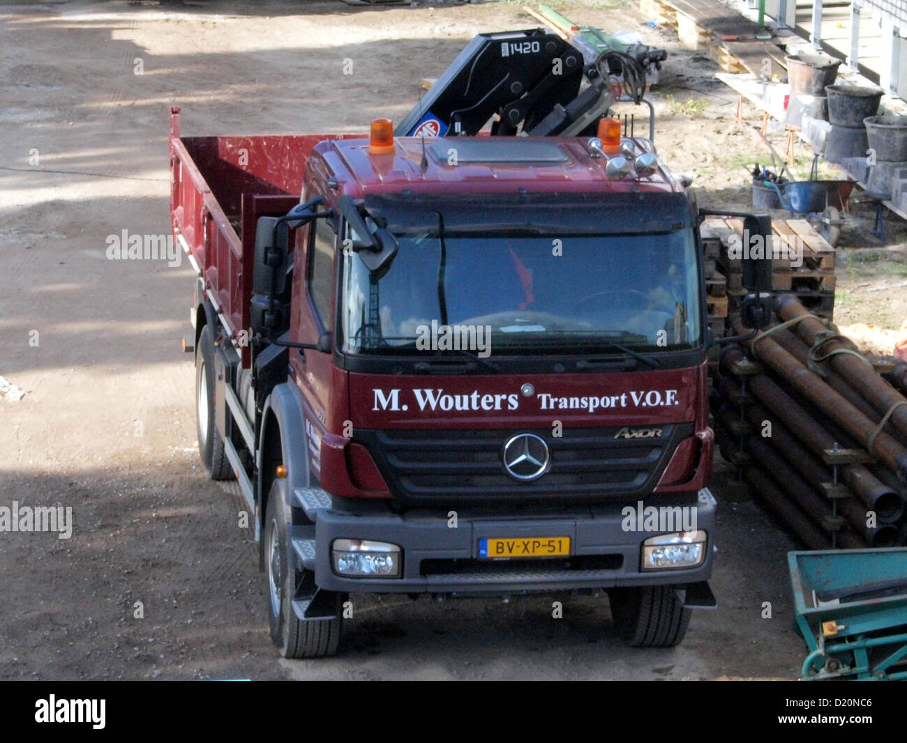 The Mercedes Axor, owned by M. Wouters Transport, is a heavy-duty truck ...