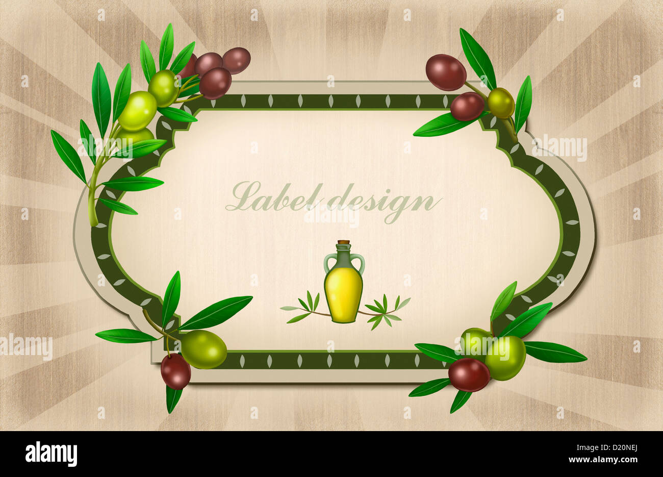 label design of olives Stock Photo - Alamy