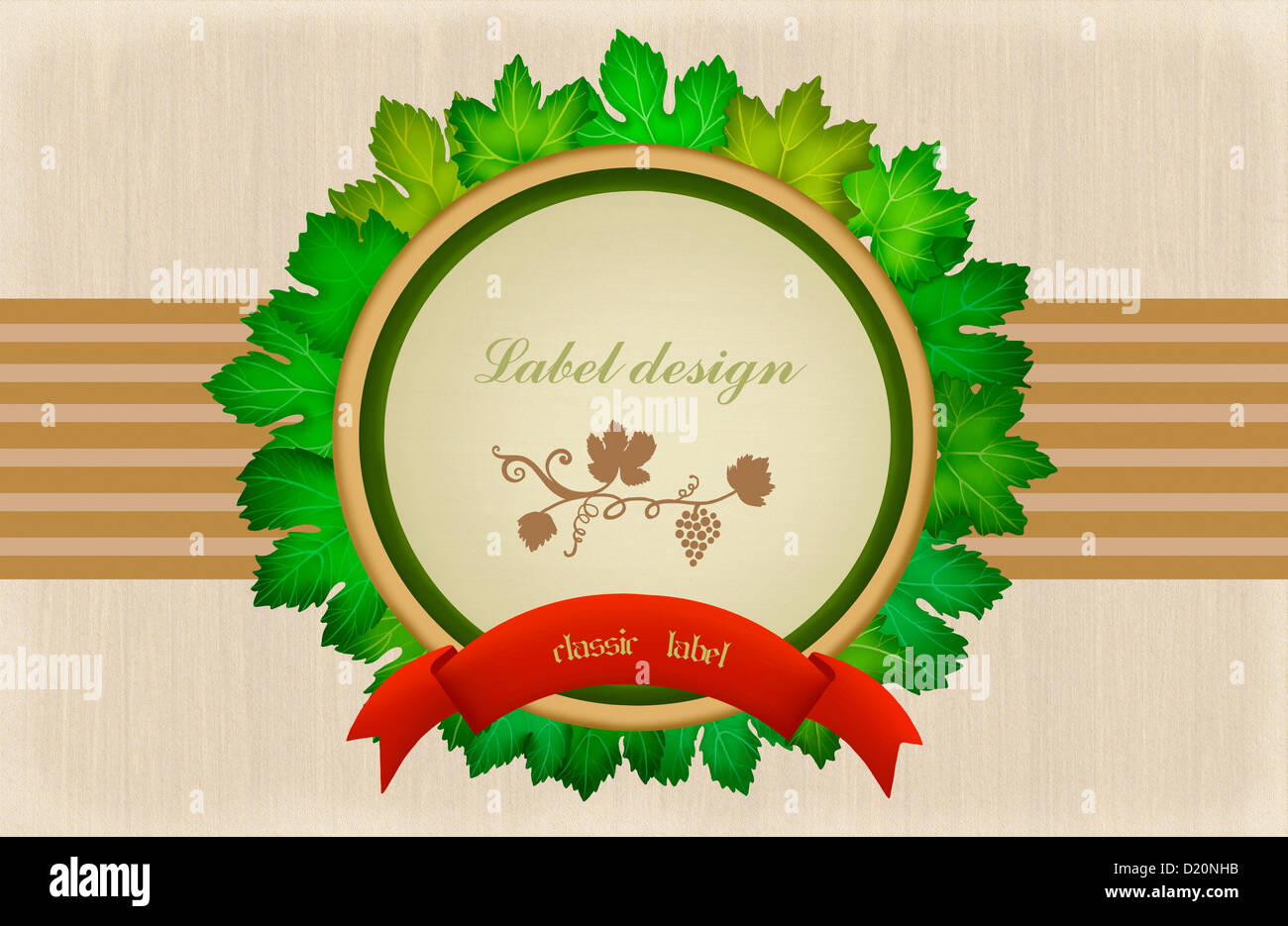 label design of grape vine Stock Photo - Alamy