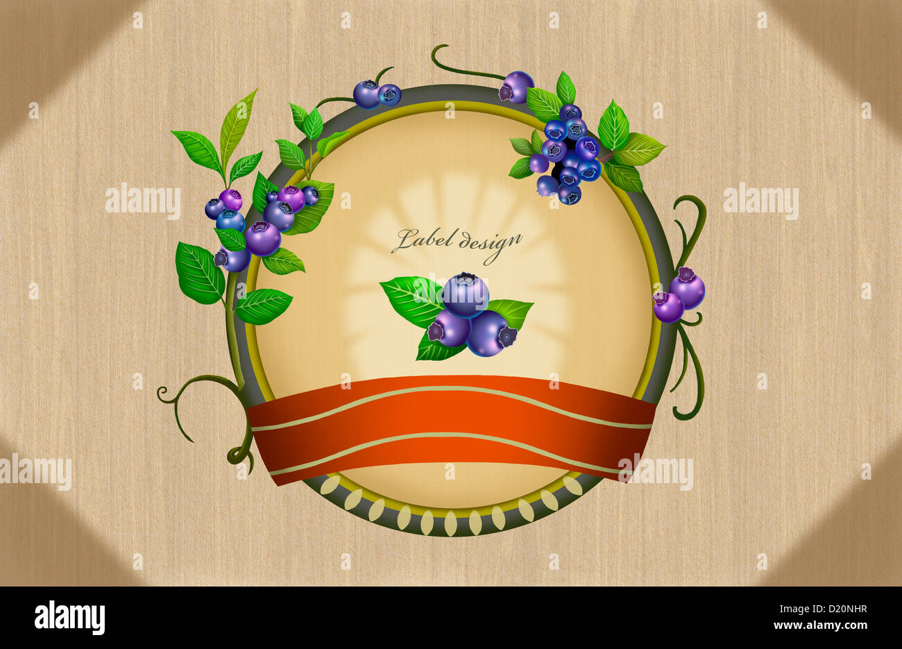 label design of blueberry Stock Photo - Alamy