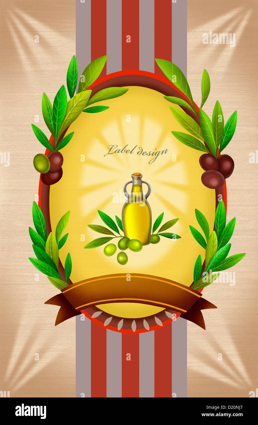 label design of olives Stock Photo - Alamy