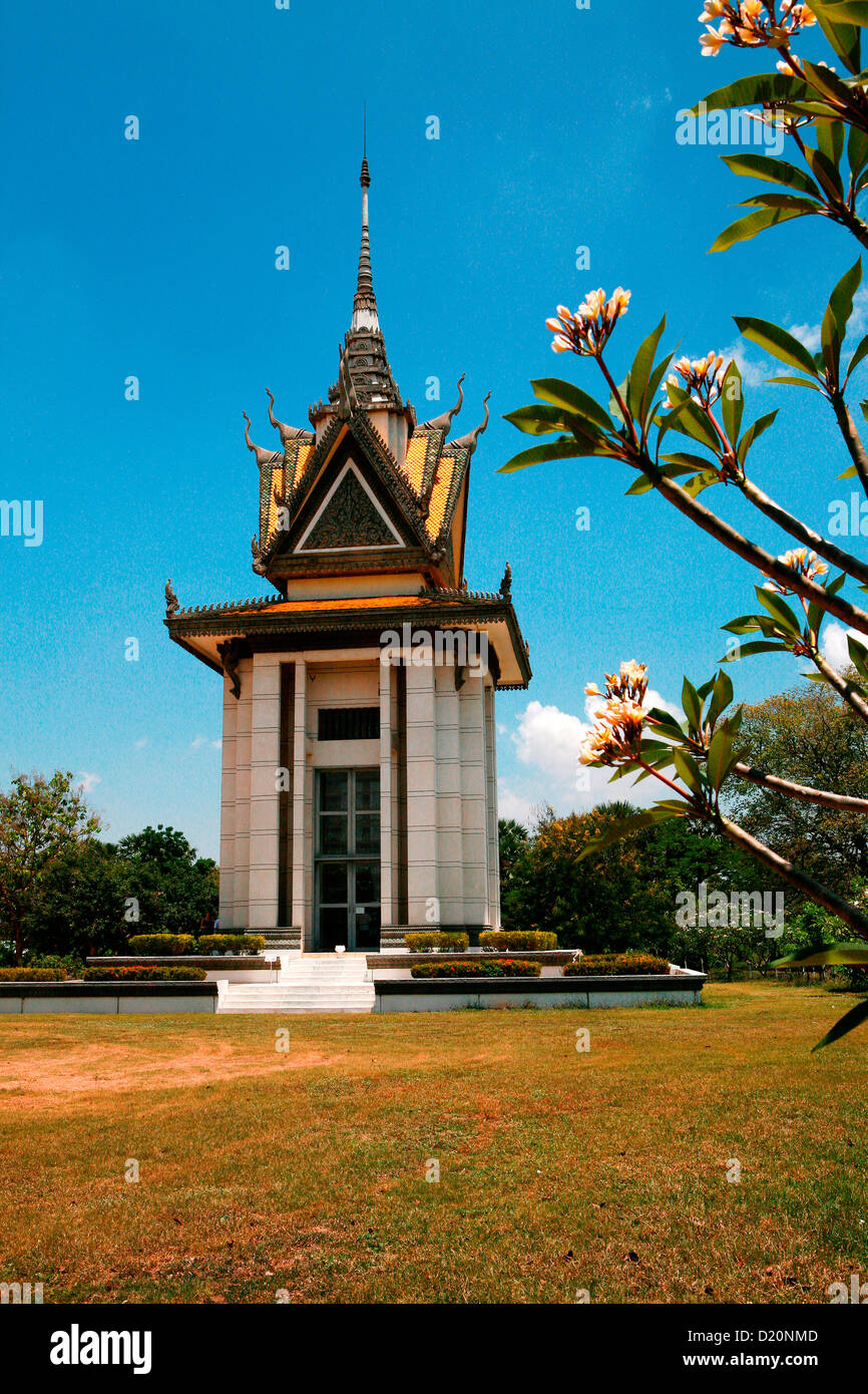 The Memorial stupa at the extermination camp Choeung Ek ( the Killing ...