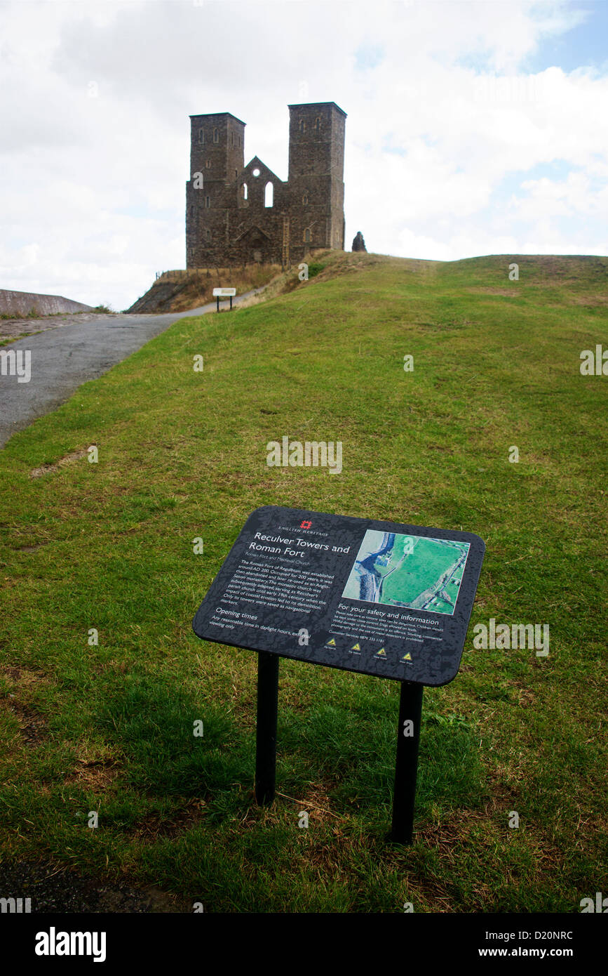 Reculver Towers Roman Fort Kent English Heritage UK Stock Photo - Alamy