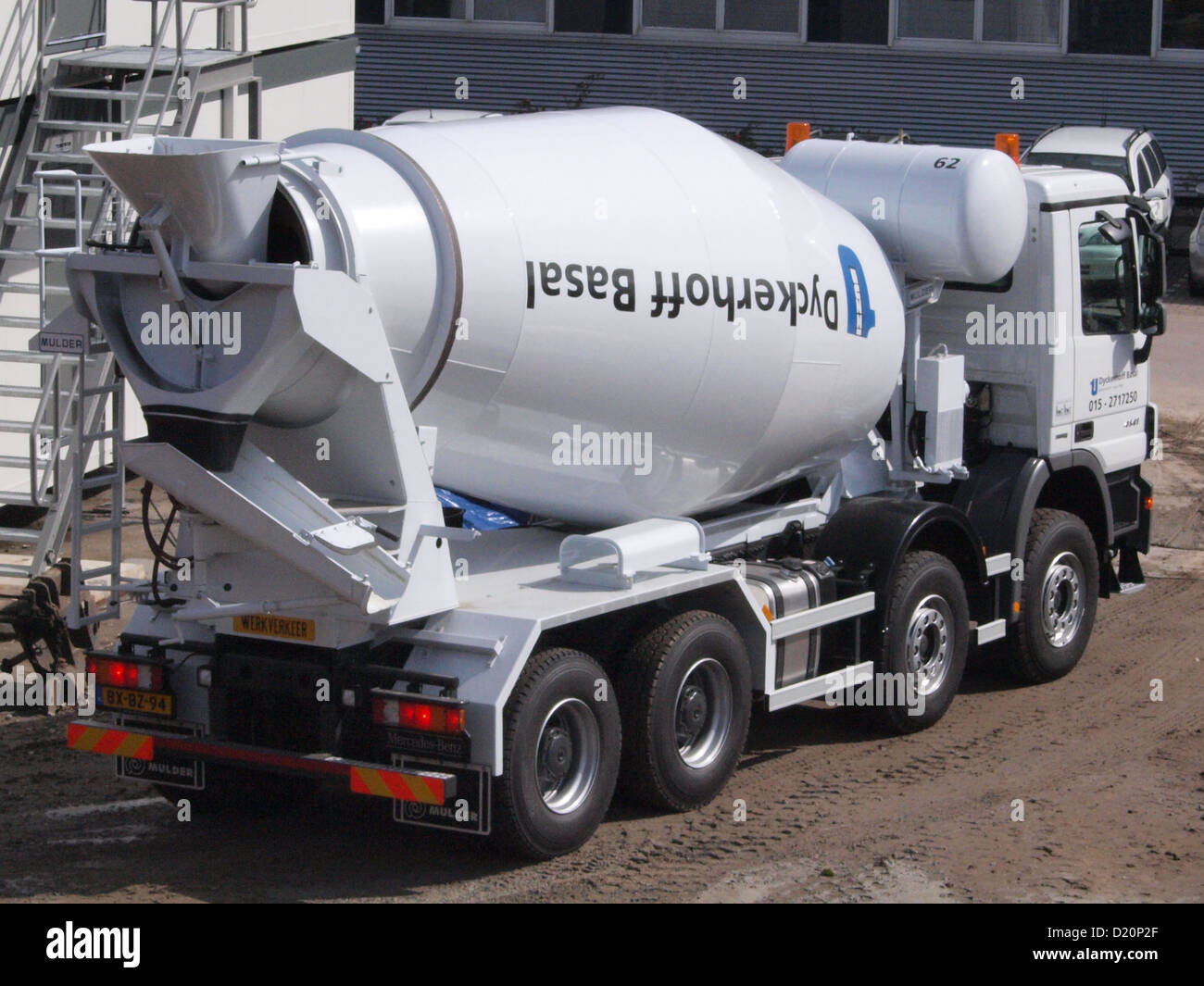 The Mercedes-Benz ACTROS 4141 B is a heavy-duty cement mixer truck ...
