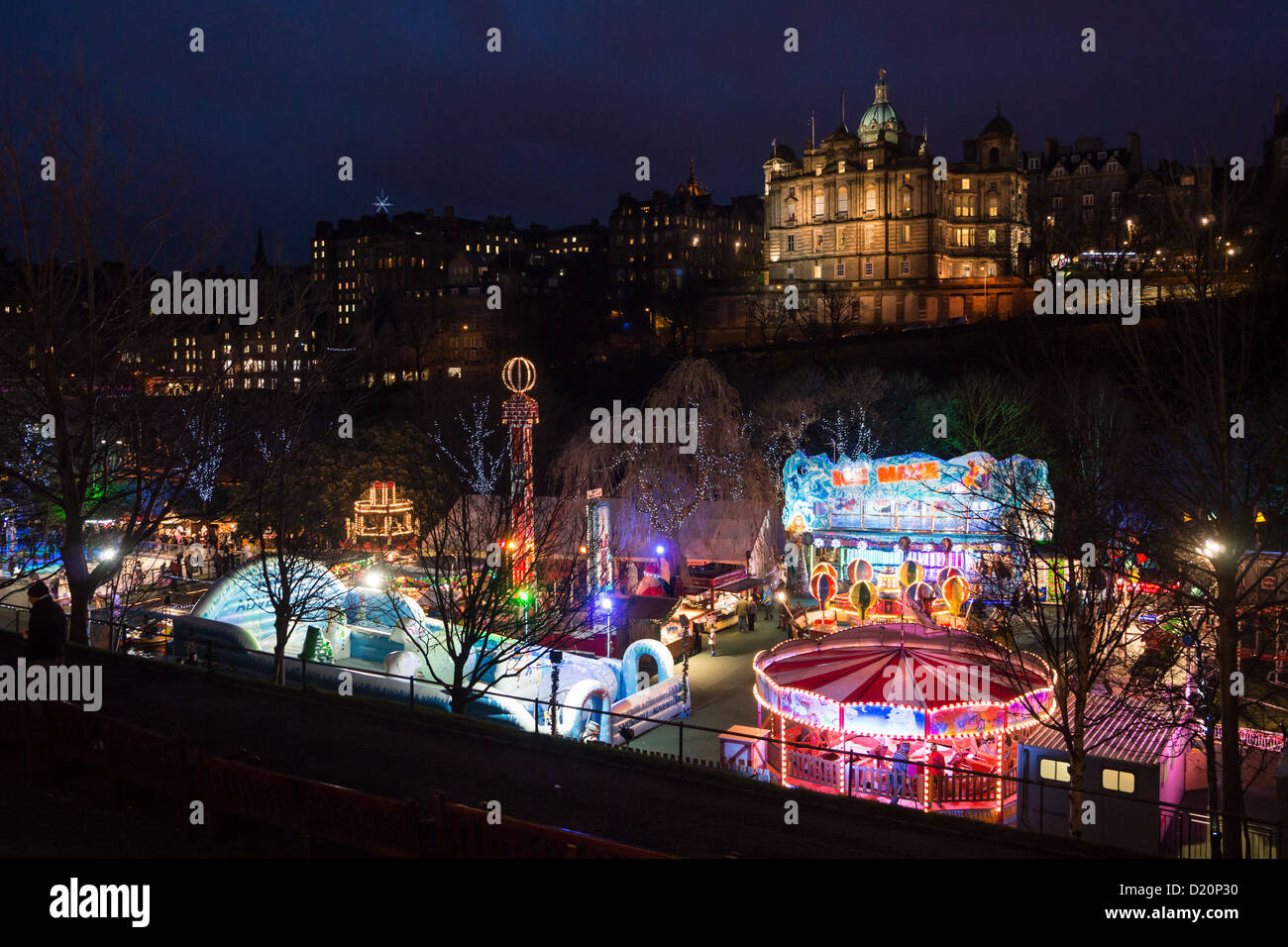 Edinburgh, midwinter - 'Edinburgh Christmas' Princes Street gardens ...