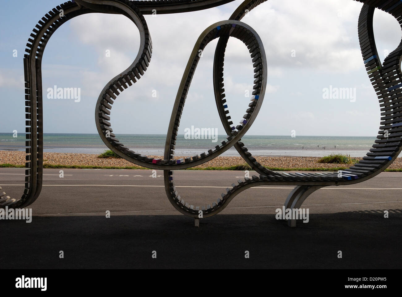 Littlehampton seafront bench hi-res stock photography and images - Alamy