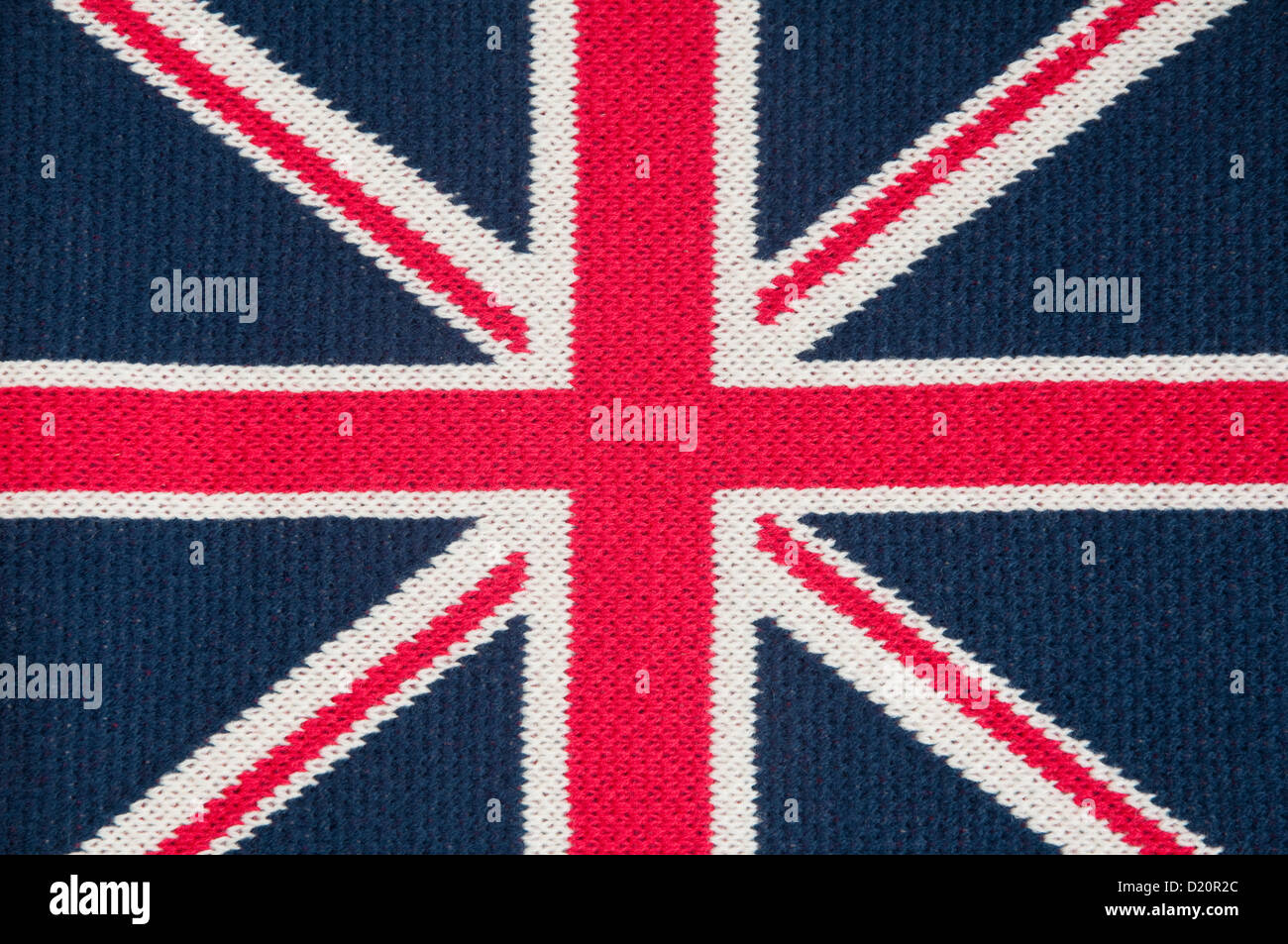Union Jack / flag - machine knitted woollen scarf Stock Photo - Alamy