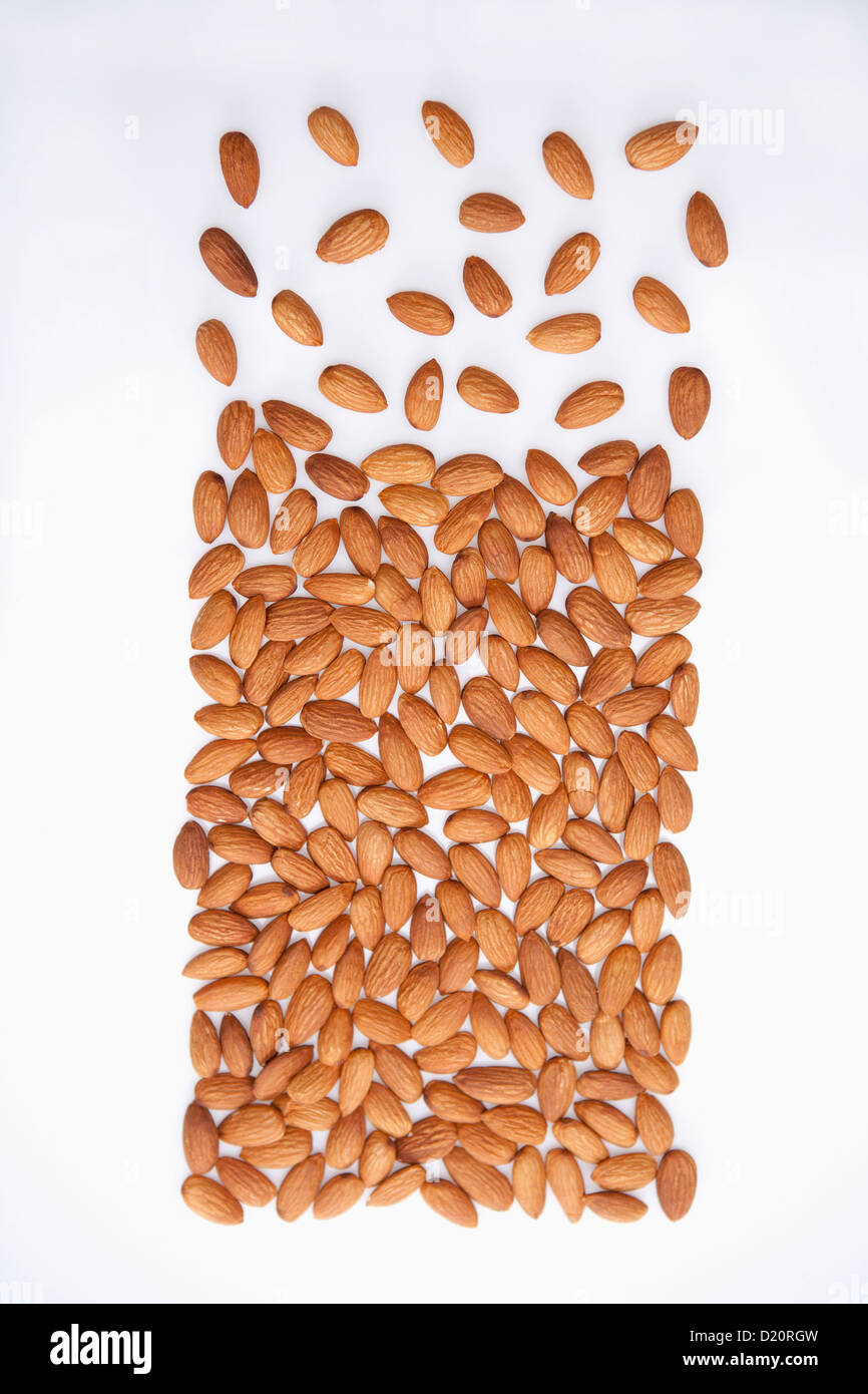 bunch of almonds forming a shape of rectangle Stock Photo - Alamy