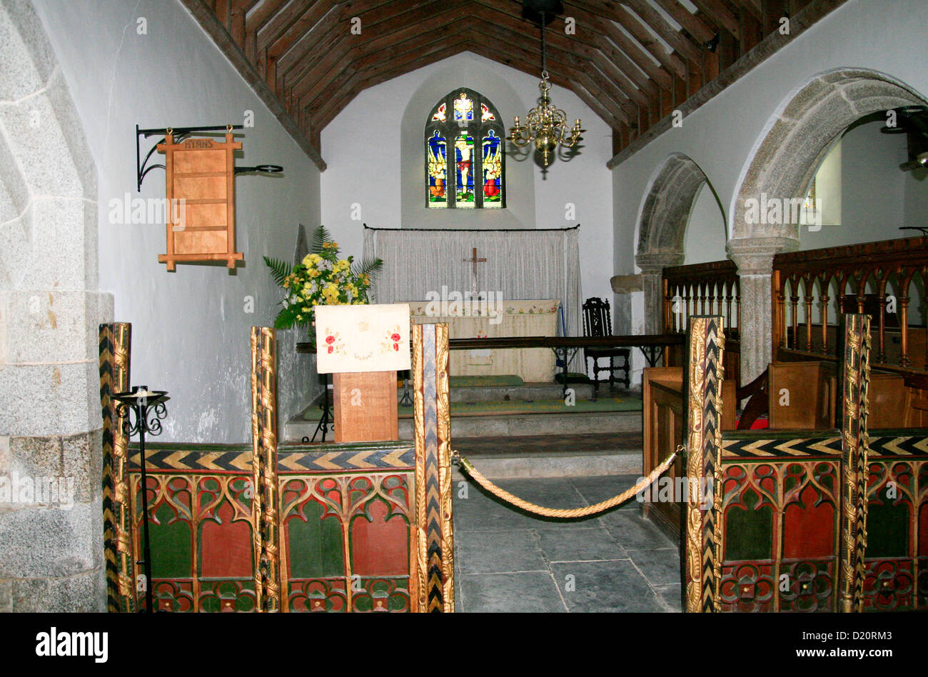 St Enodoc church the chancel Trebetherick Cornwall England UK Stock ...