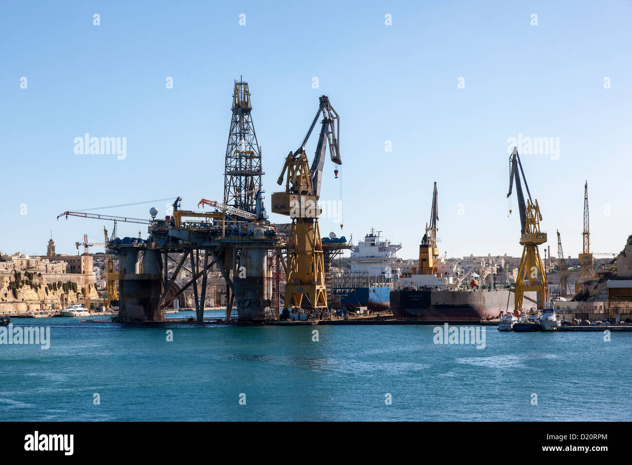 Floating Dock Grand Harbour Malta Stock Photo - Alamy