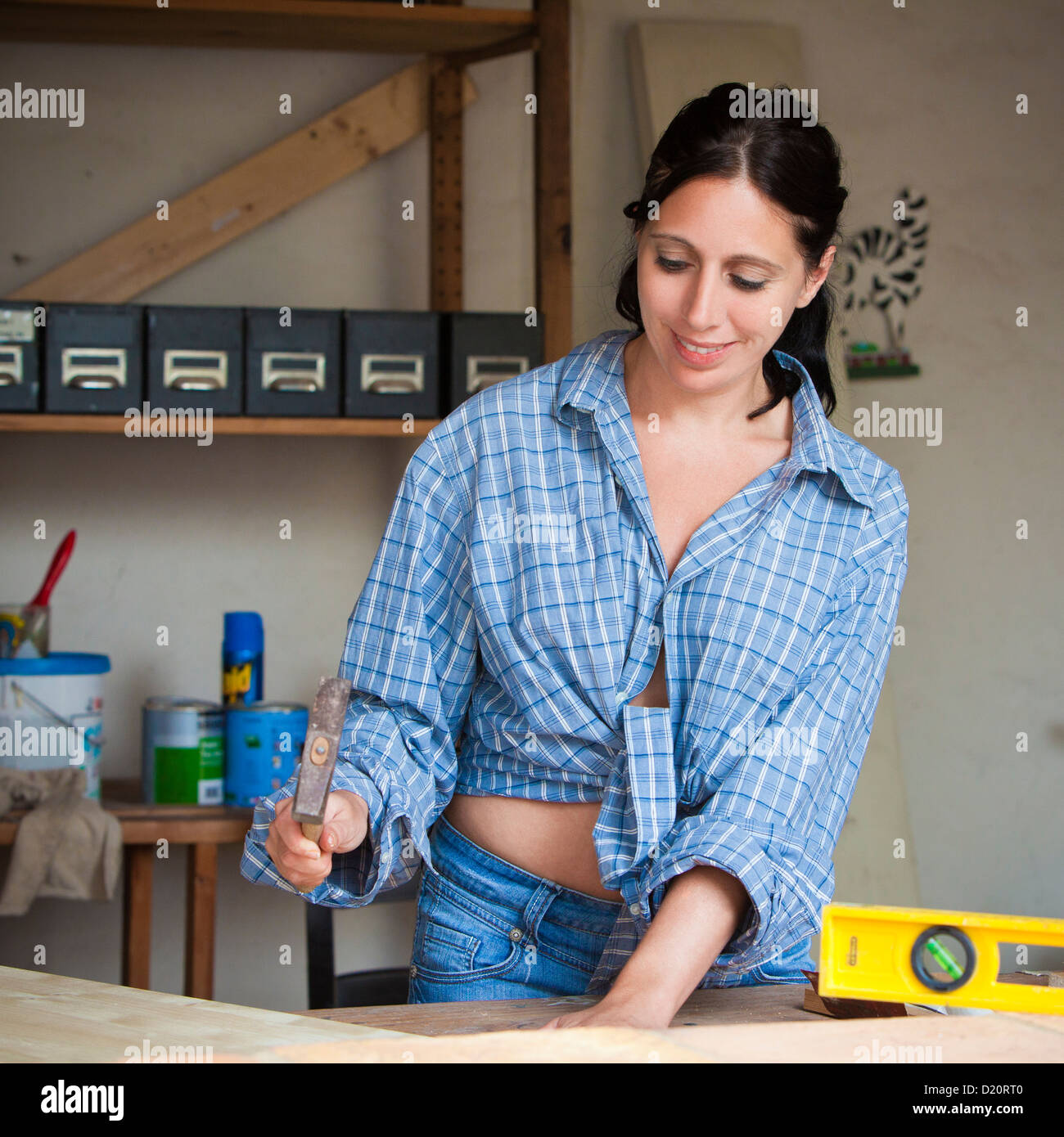 woman doing DIY Stock Photo - Alamy