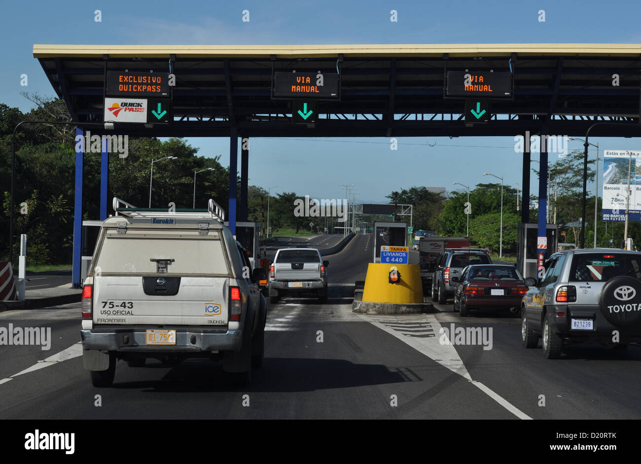 Costa Rican highway toll booth Stock Photo - Alamy