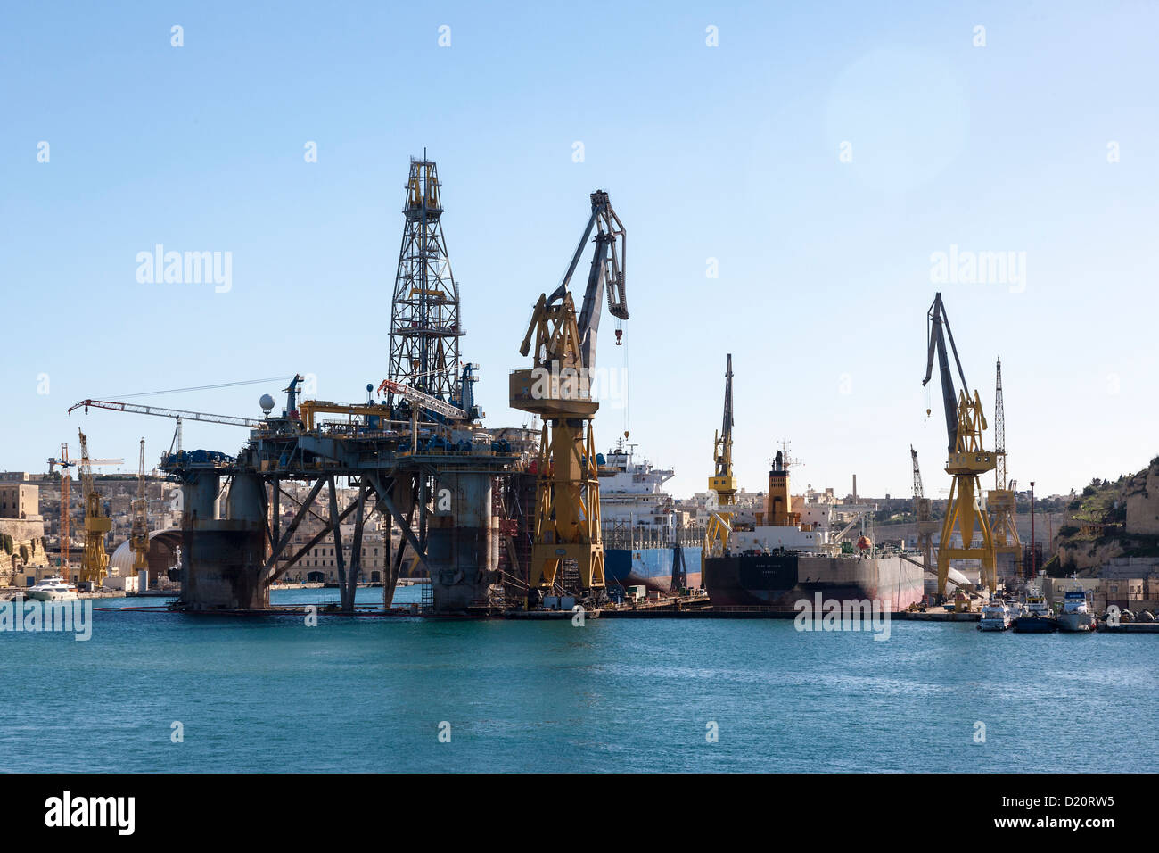Floating Dock Grand Harbour Malta Stock Photo - Alamy