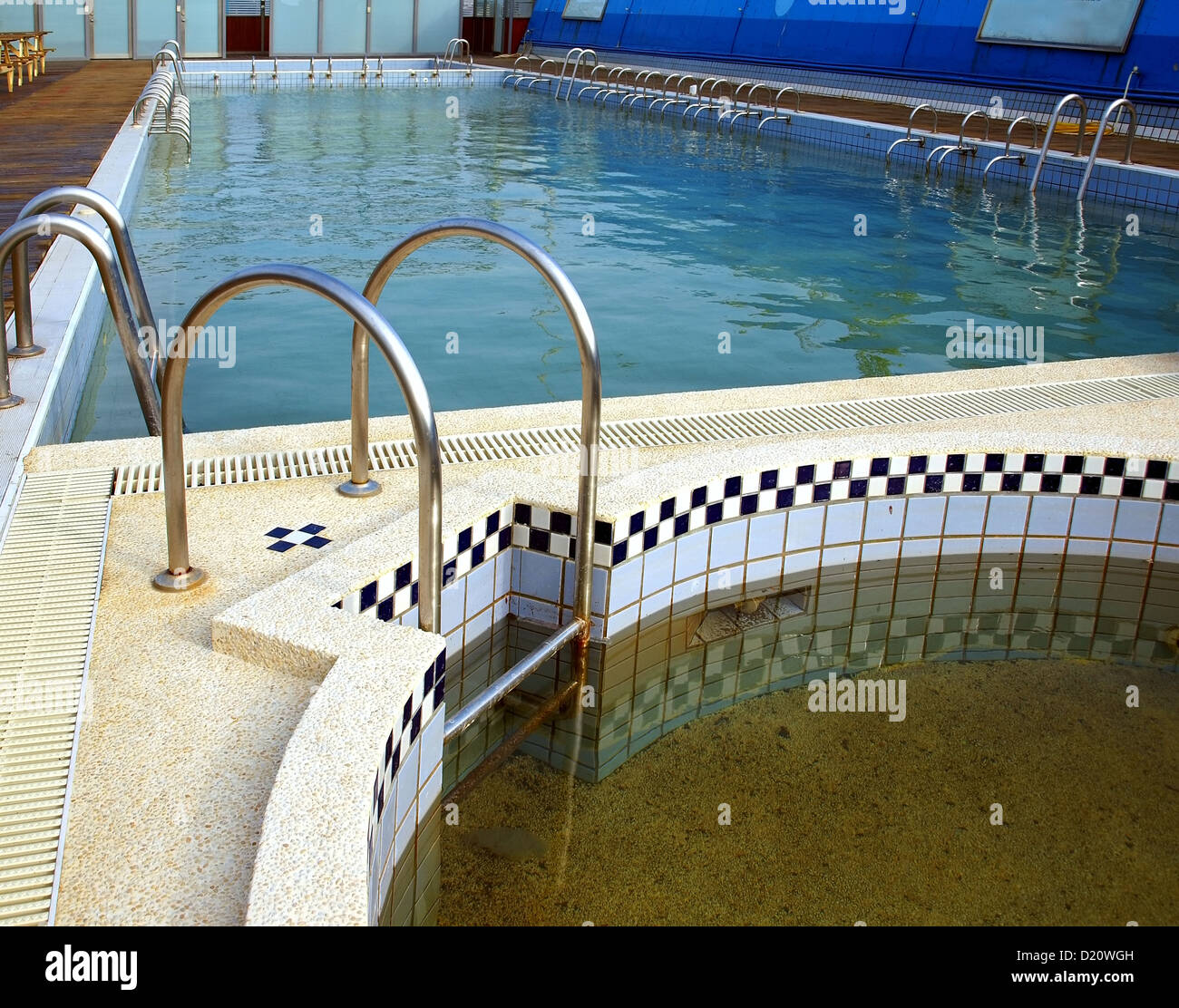 Two pools filled with therapeutic mineral hot spring water Stock Photo ...