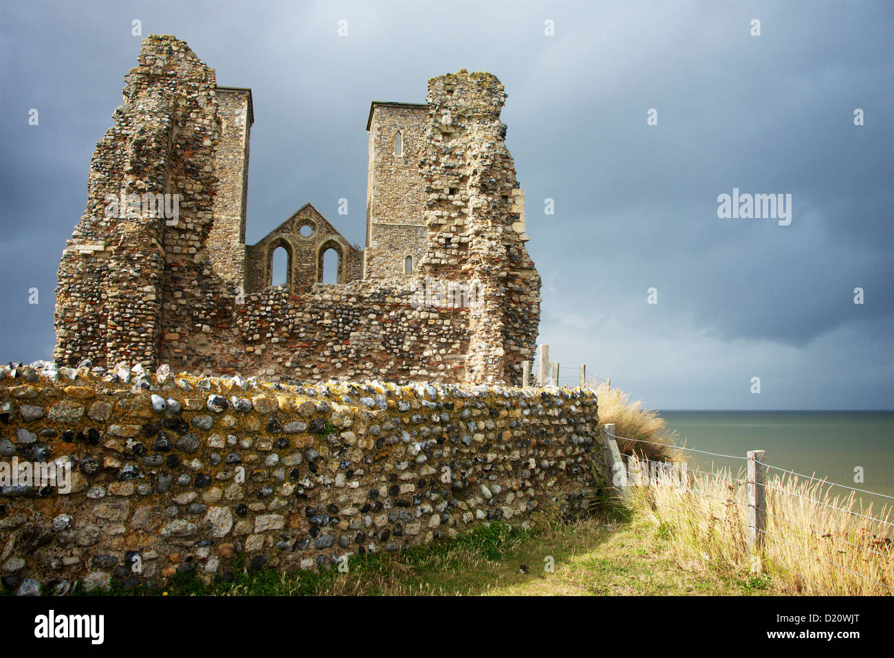Reculver Towers Roman Fort Kent English Heritage UK Stock Photo - Alamy