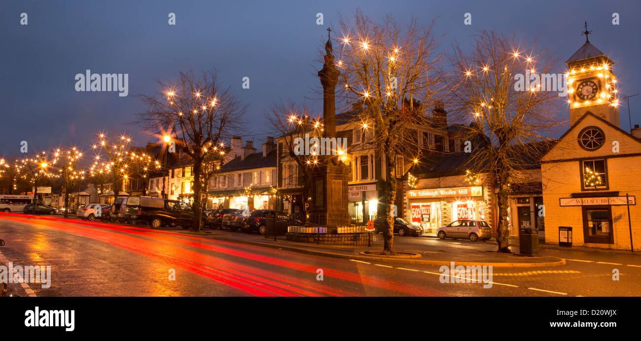 Moffat town centre Christmas lights decorations along the shops and in ...