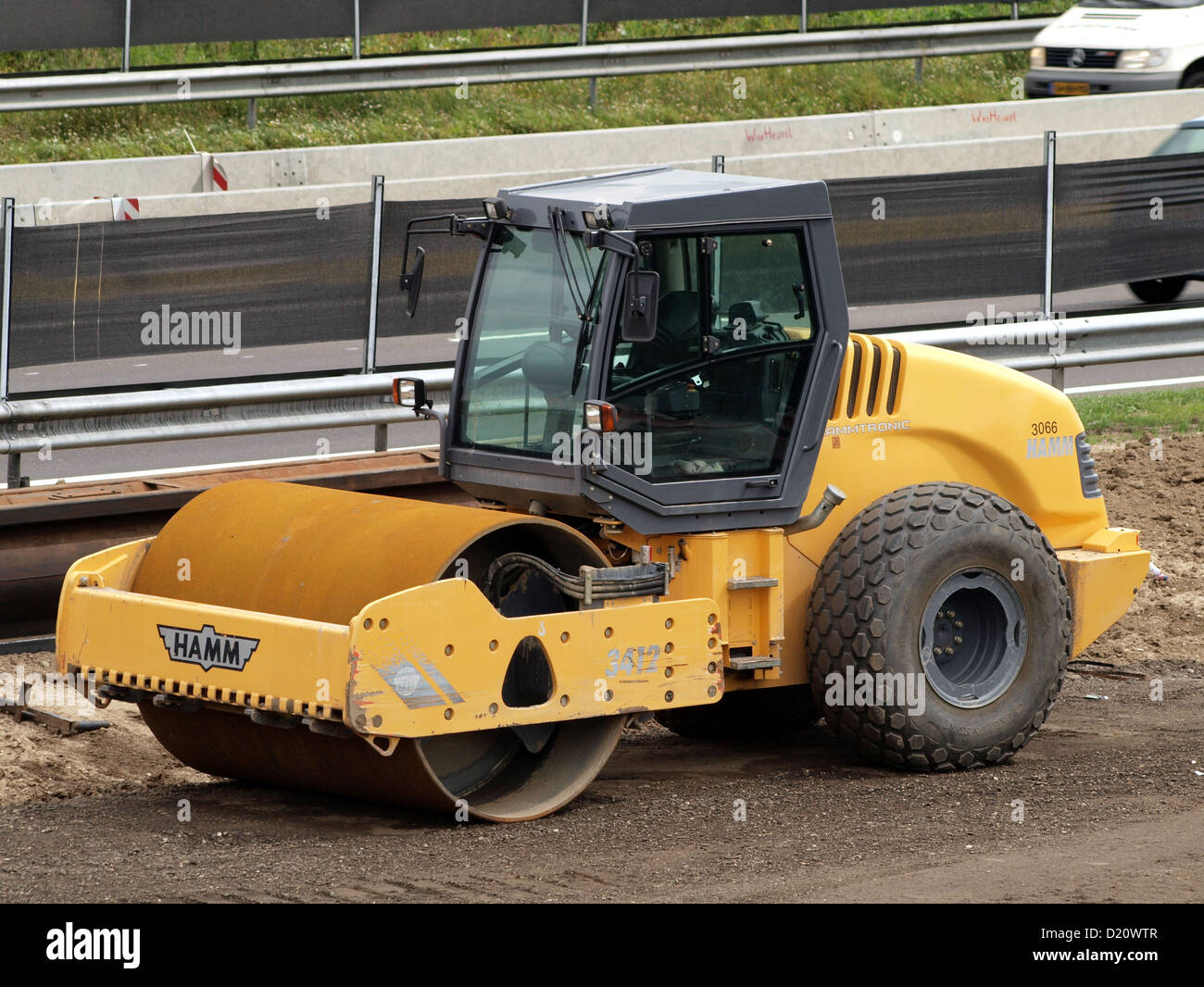 The Hamm road roller is a heavy-duty construction machine used for ...