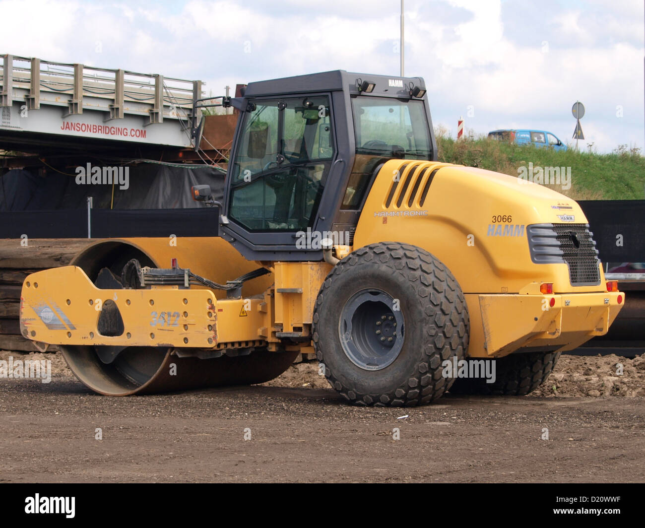 The Hamm road roller is a heavy-duty construction machine used for ...