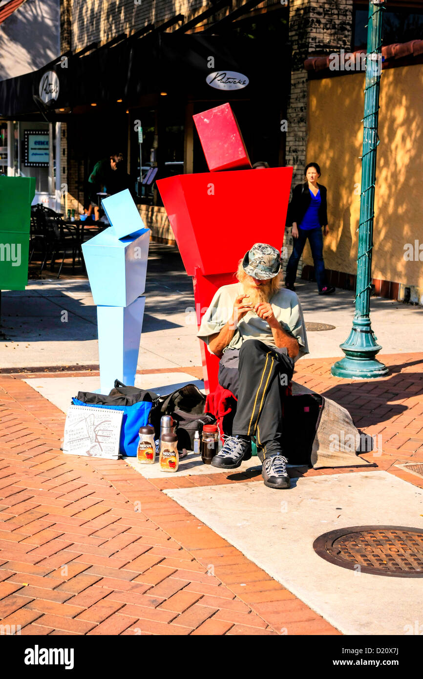 A homeless down and out man in downtown Sarasota in sunny Florida Stock ...
