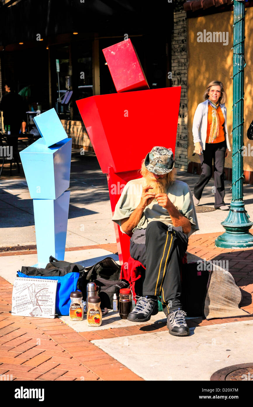 A homeless down and out man in downtown Sarasota in sunny Florida Stock ...