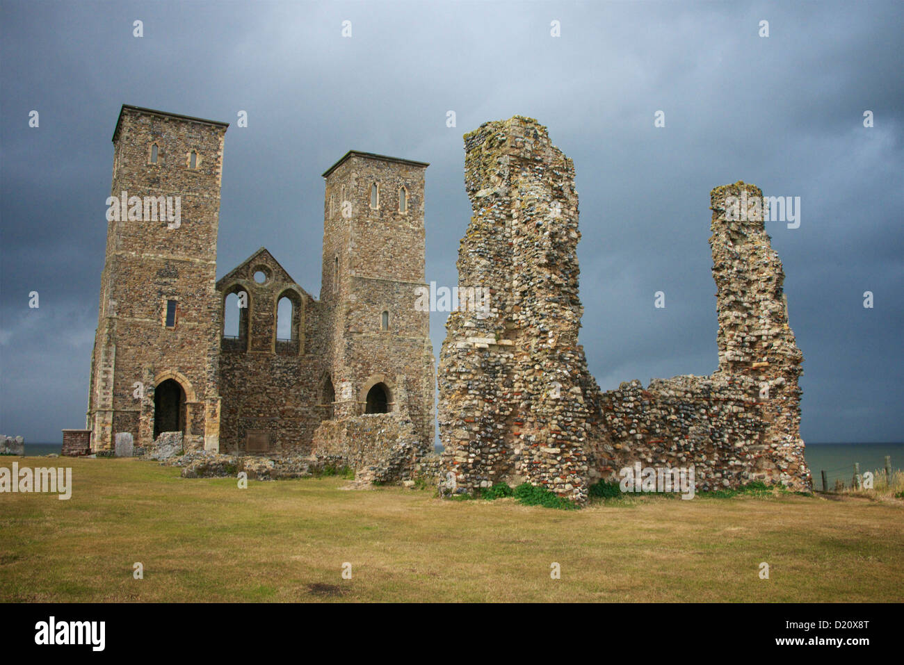 Reculver Towers Roman Fort Kent English Heritage UK Stock Photo - Alamy
