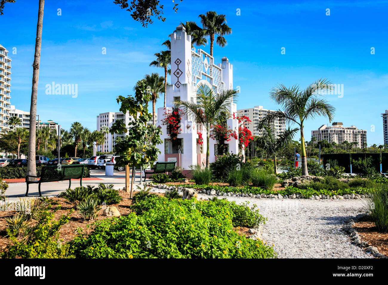 The Sarasota Bay front arch in Florida Stock Photo - Alamy