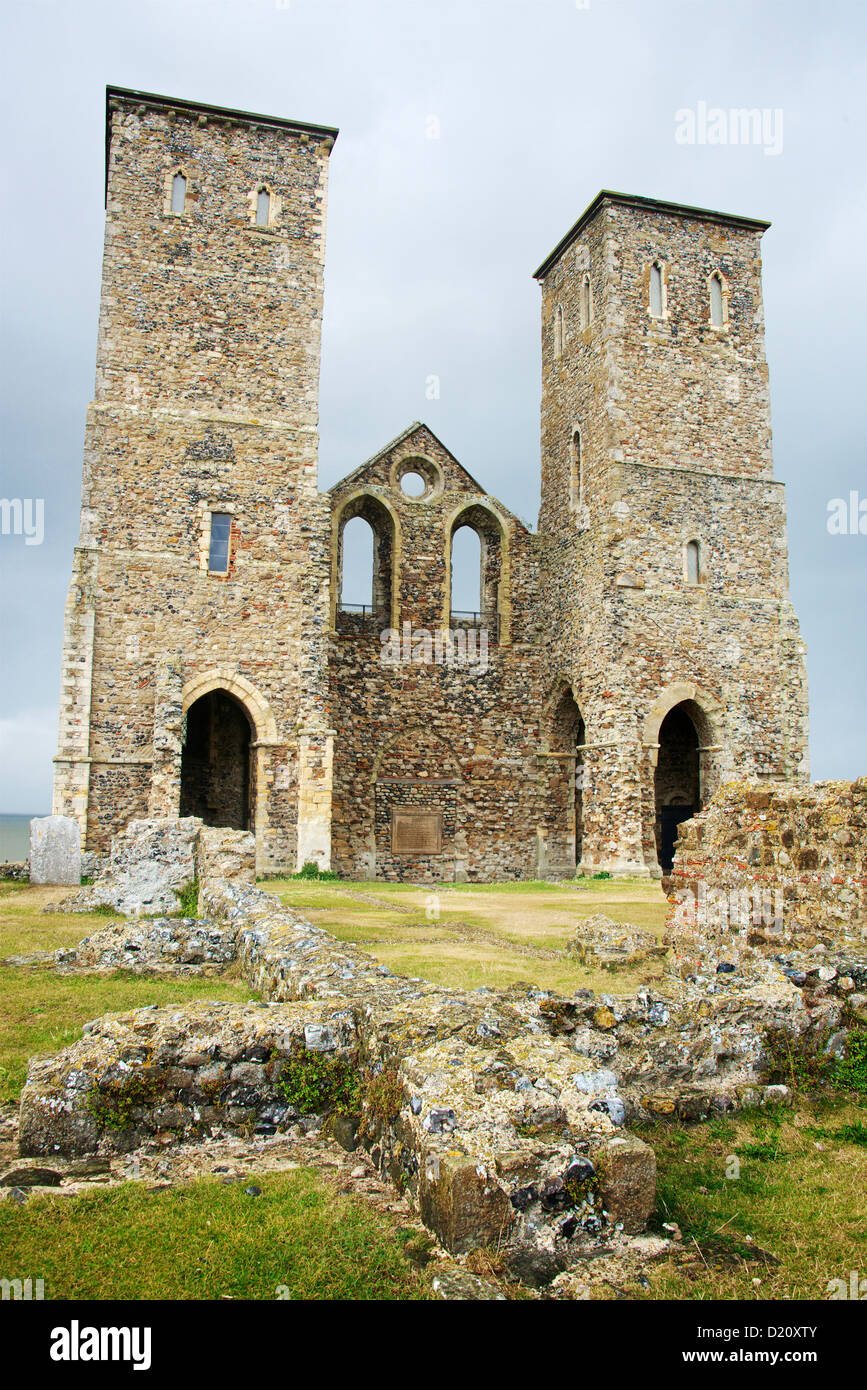 Reculver Towers Roman Fort Kent English Heritage UK Stock Photo - Alamy