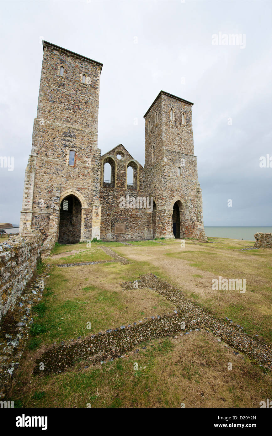Reculver Towers Roman Fort Kent English Heritage UK Stock Photo - Alamy