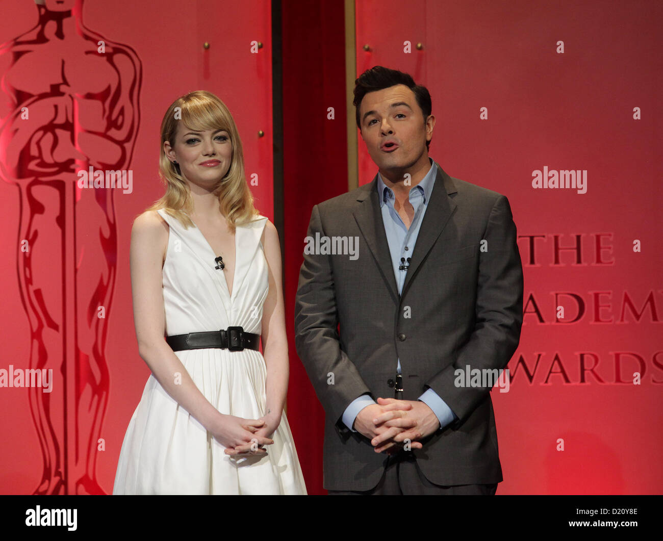 Jan. 10, 2013 - Beverly Hills, California, U.S. - Emma Stone & Seth ...