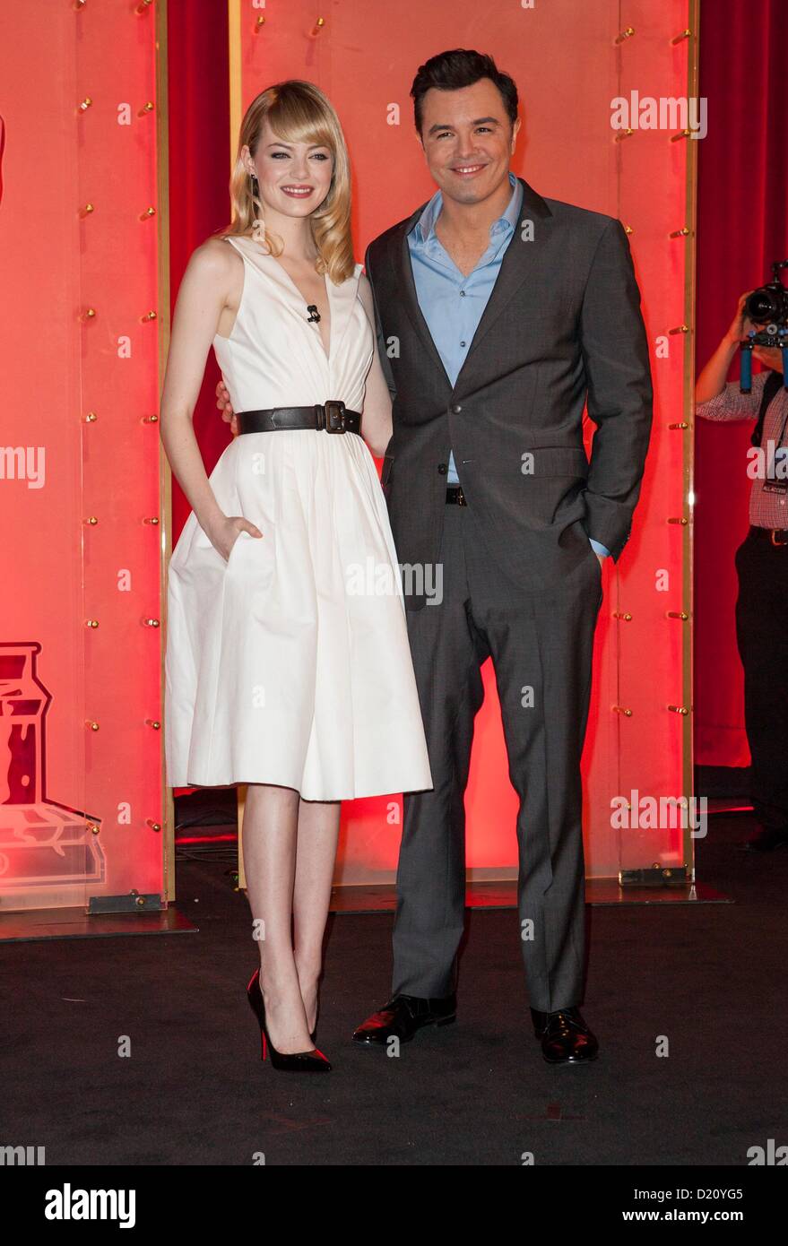 Los Angeles, USA. 10th January 2013. Emma Stone, Seth MacFarlane at the ...