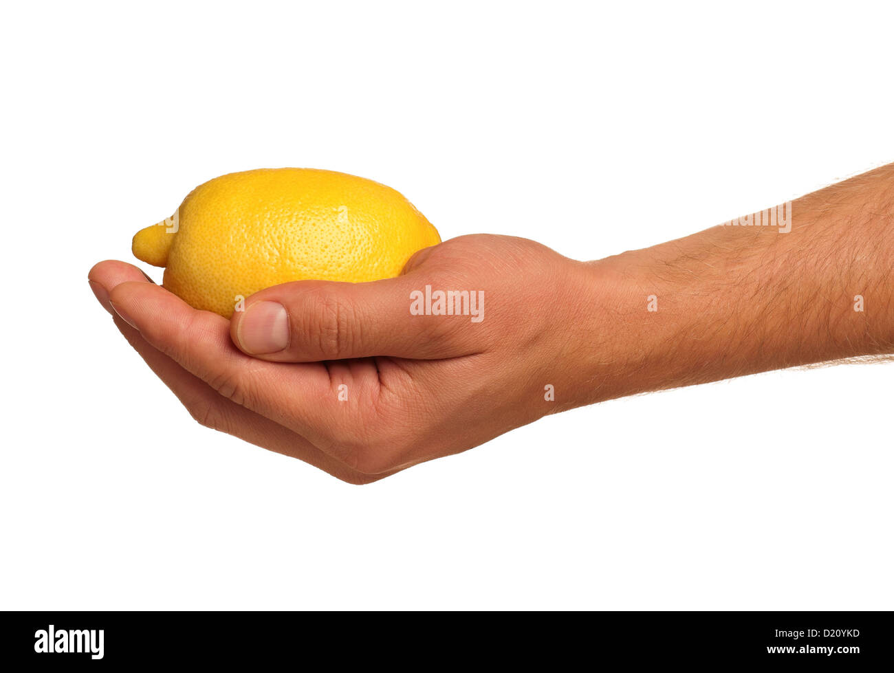Hand with lemon Stock Photo - Alamy