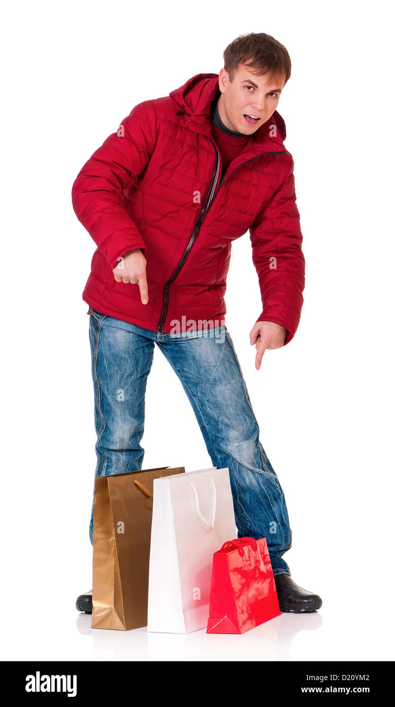 Man winter clothes gift Cut Out Stock Images & Pictures - Alamy