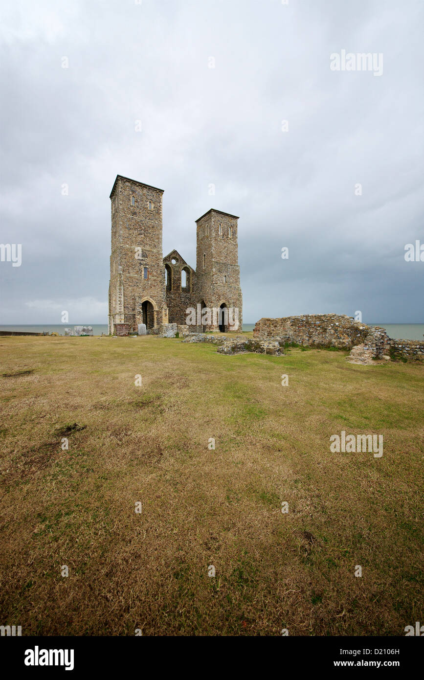 Reculver Towers Roman Fort Kent English Heritage UK Stock Photo - Alamy