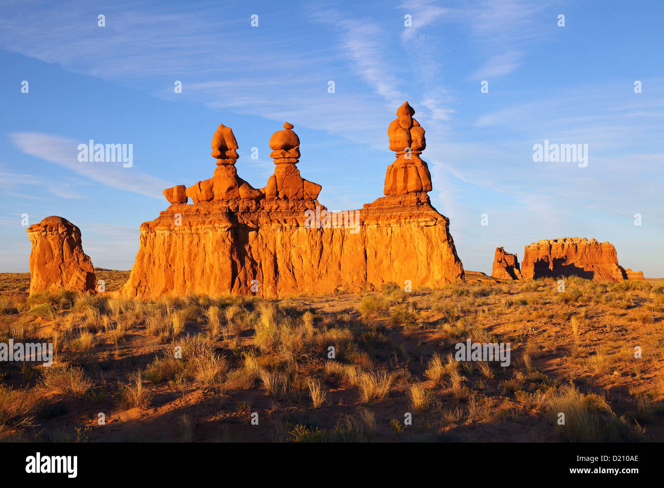 The 3 Judges, Sandstone statues Goblin Valley, Utah, USA Stock Photo ...