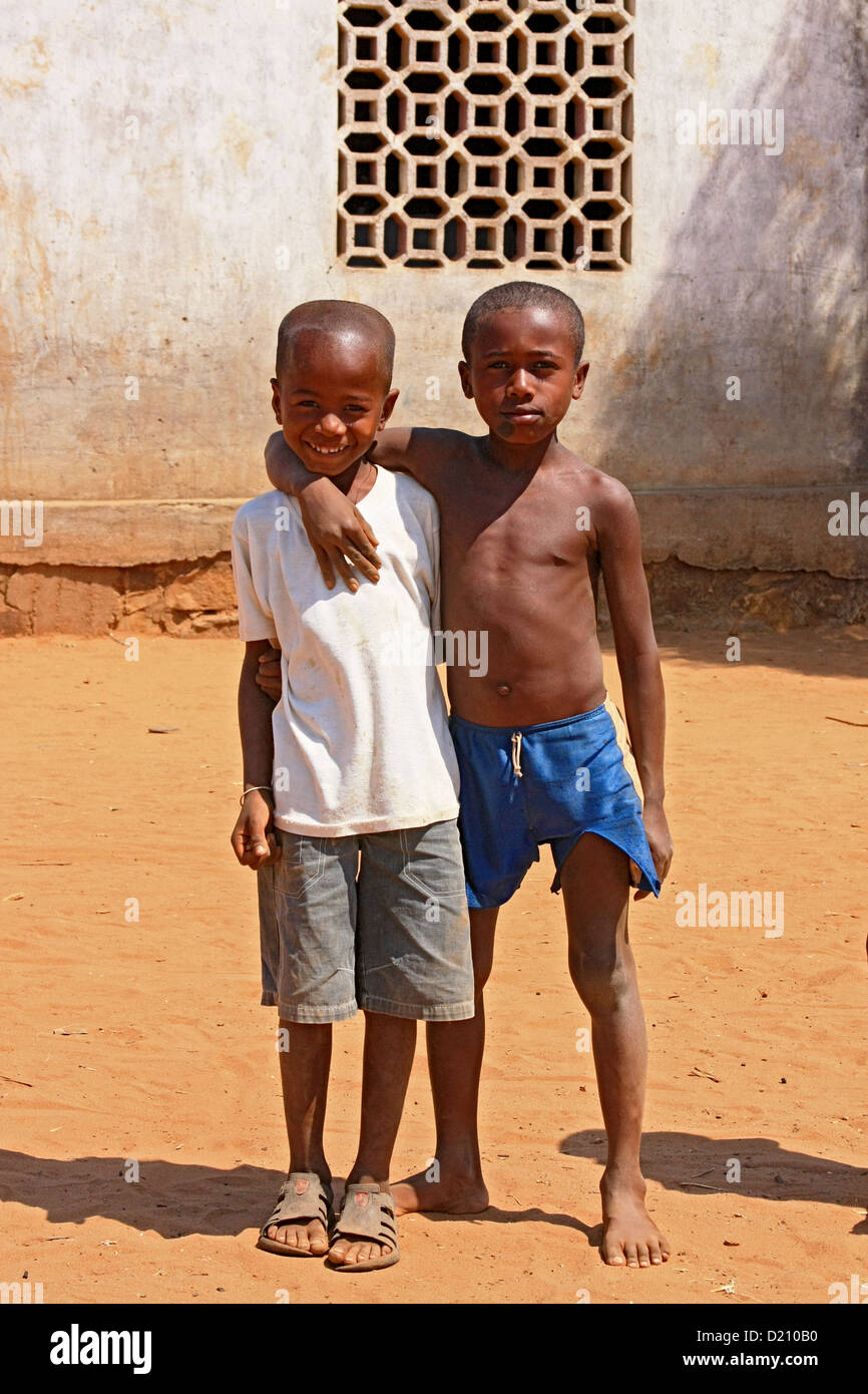 Malagasy children from a village in the Ifotaka Community Forest area ...