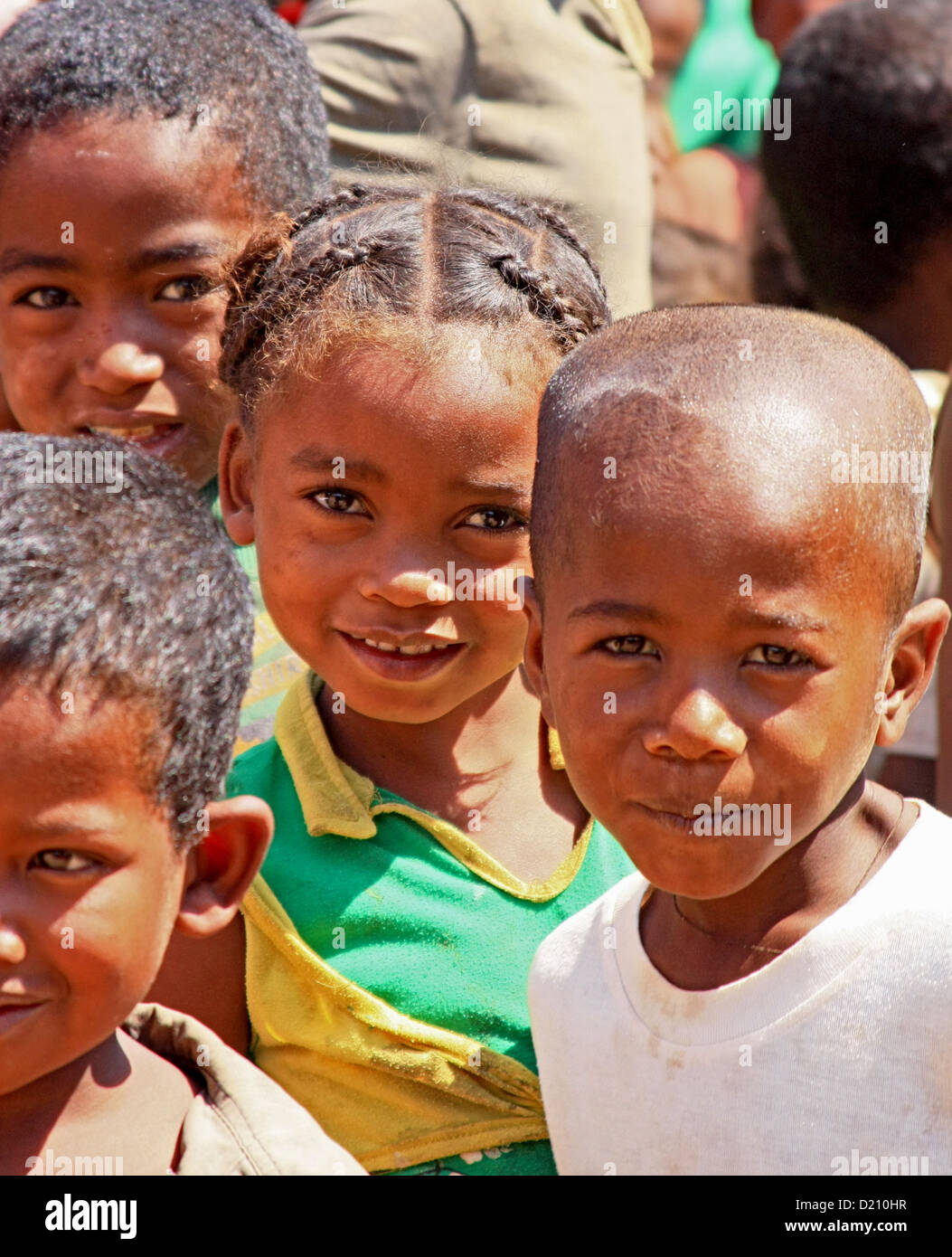 Malagasy children from a village in the Ifotaka Community Forest area ...