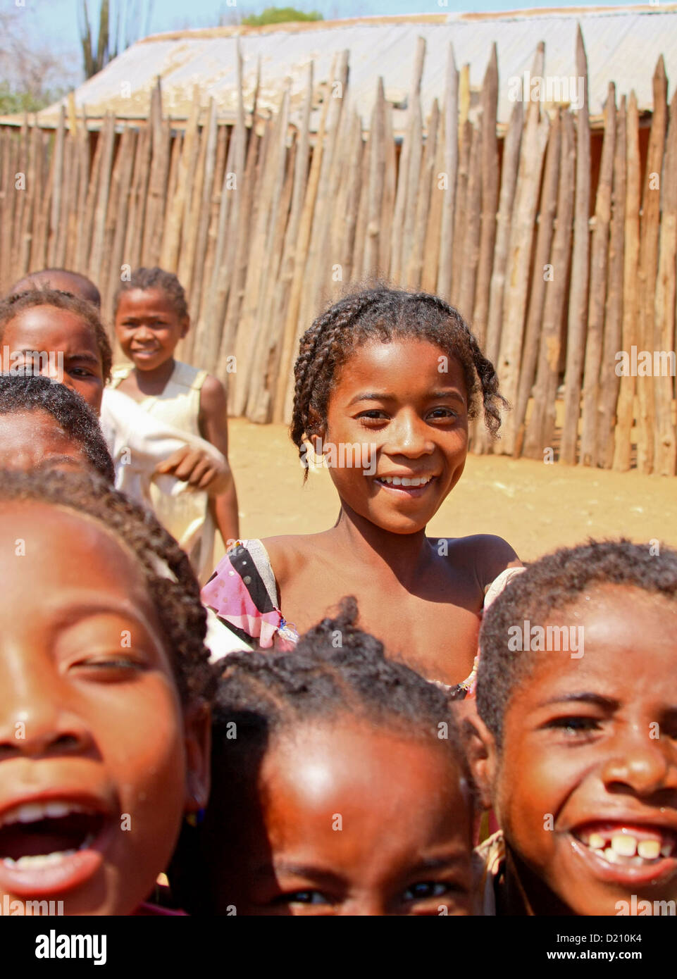 Malagasy children from a village in the Ifotaka Community Forest area ...