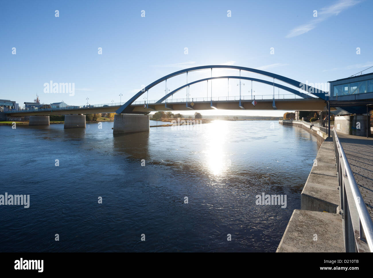 Oderbruecke Bridge, Frankfurt Oder Germany to Slubice Poland Stock ...