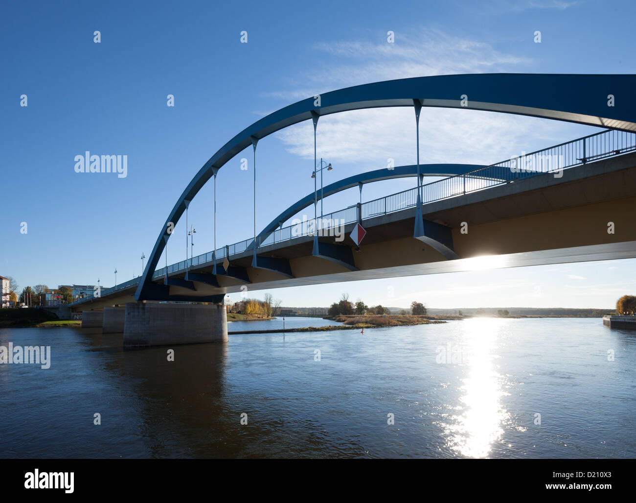 Oderbruecke Bridge, Frankfurt Oder Germany to Slubice Poland Stock ...