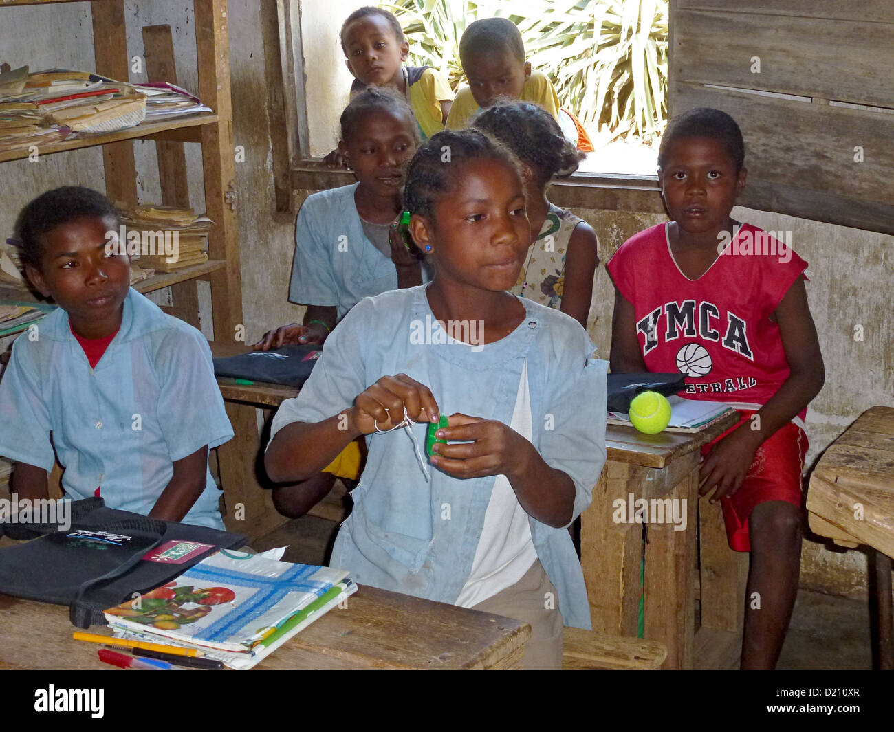 Malagasy children at school in a village in the Ifotaka Community ...