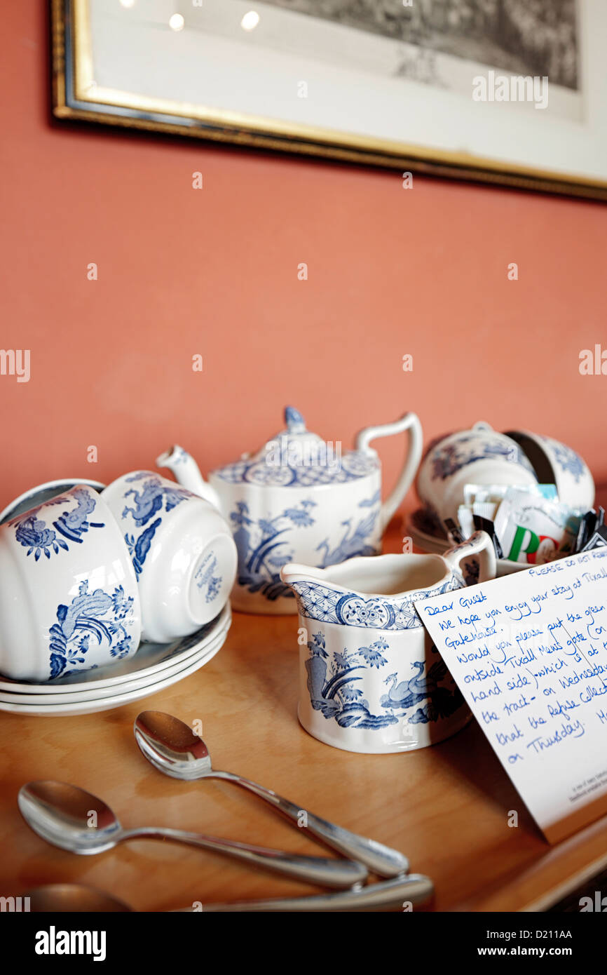 Tea set in the living room of Tixall Gatehouse, holiday home, booking ...