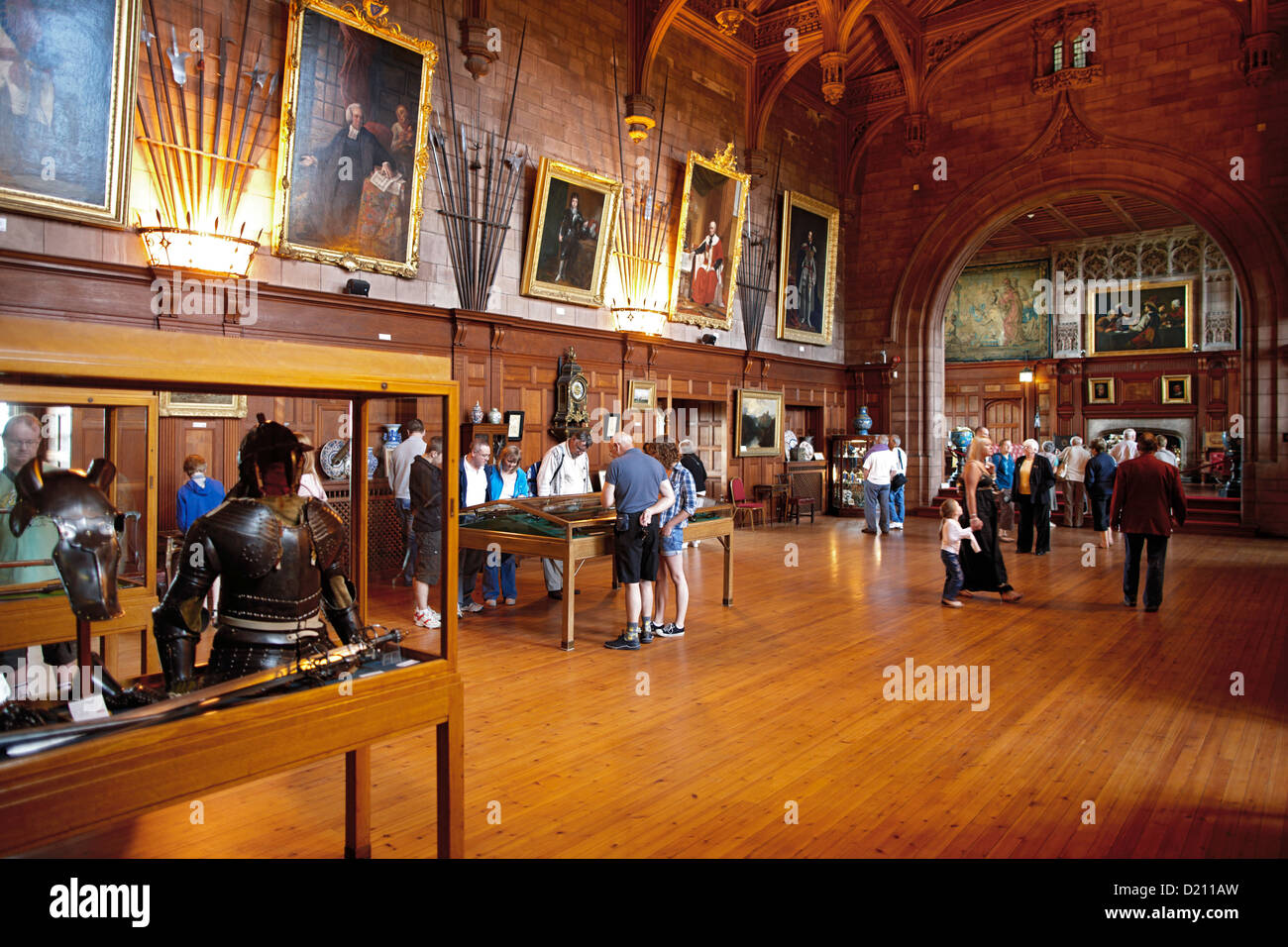 Visitors in the exibition at Kings Hall in Bamburgh Castle, Bamburgh ...