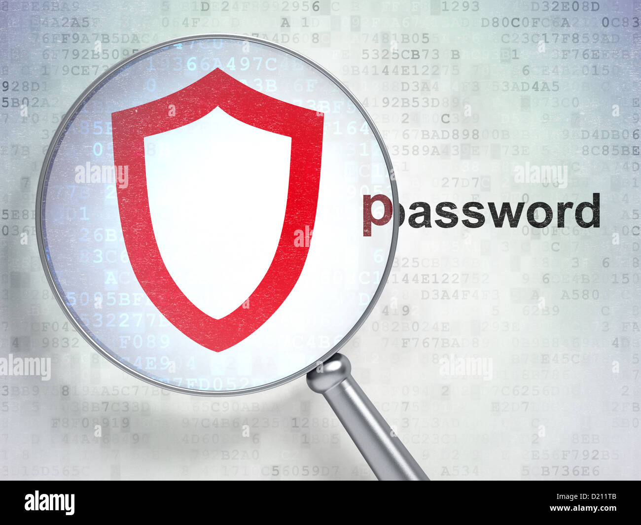 Magnifying optical glass shield icon hi-res stock photography and ...