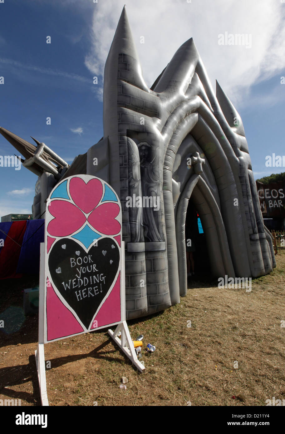 inflatable wedding chapel at BESTIVAL FESTIVAL, ISLE OF WHITE ...