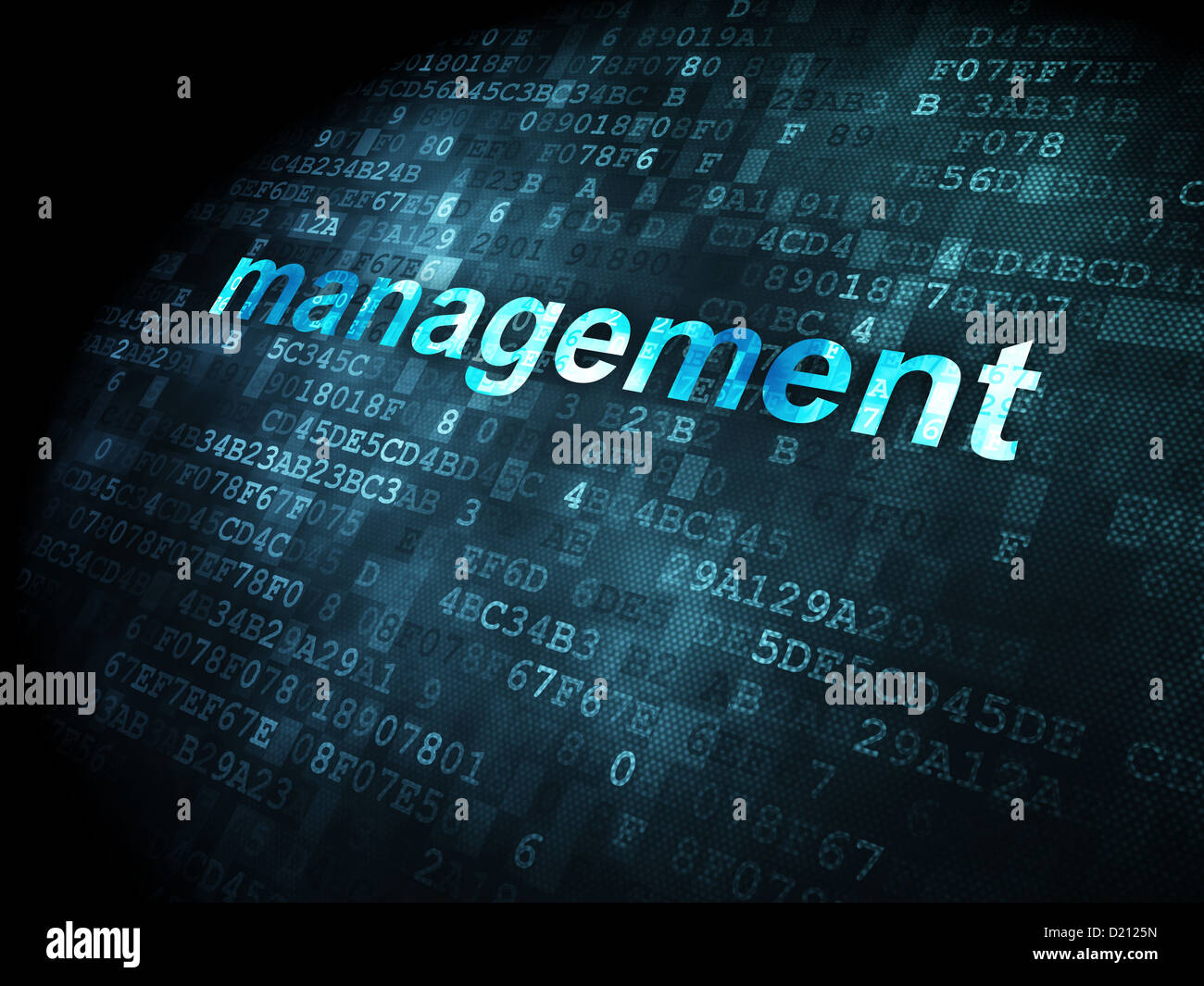 business concept: pixelated words Management on digital background, 3d ...