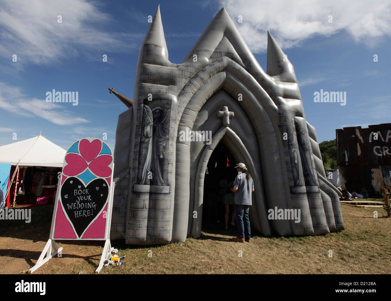 inflatable wedding chapel at BESTIVAL FESTIVAL, ISLE OF WHITE ...