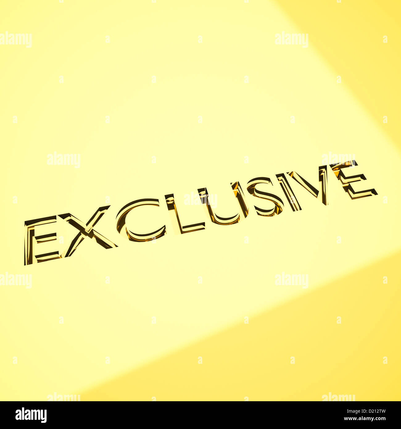 engraved exclusive words on metal surface, for related concepts Stock ...