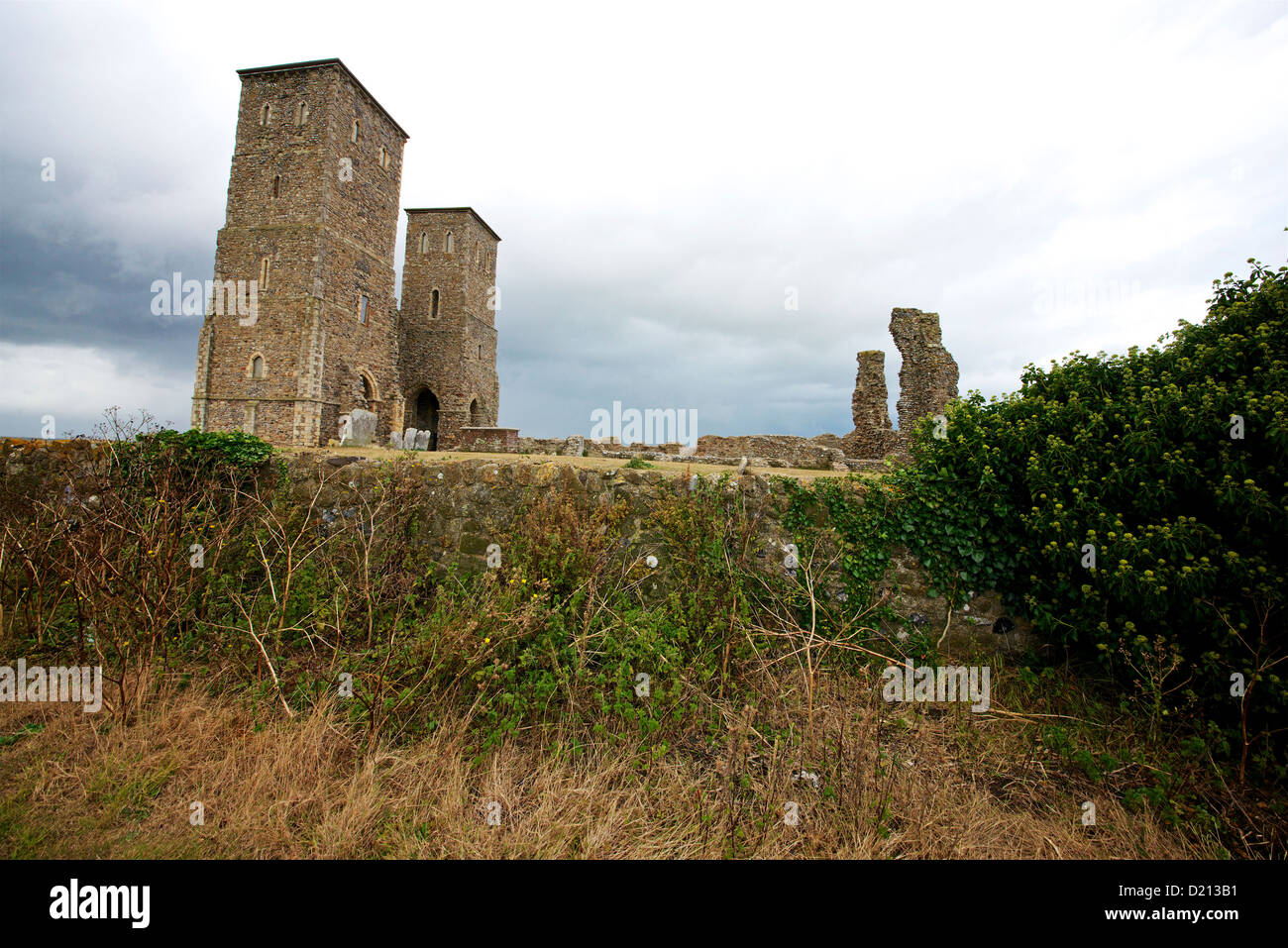 Reculver Towers Roman Fort Kent English Heritage UK Stock Photo - Alamy