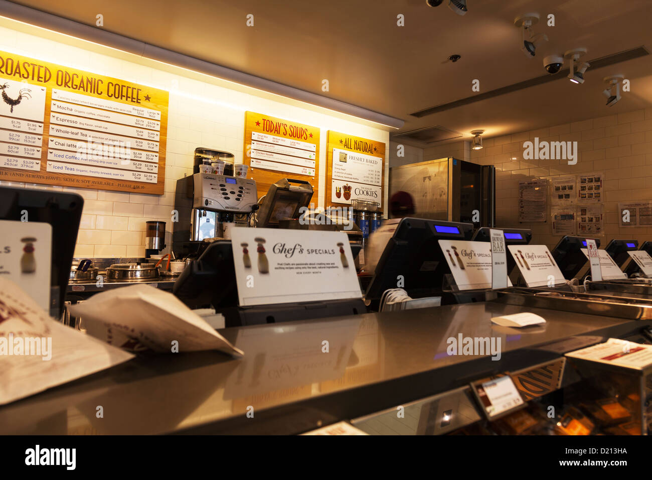 Inside building interior of Pret a Manger store New York City, NYC, NY ...