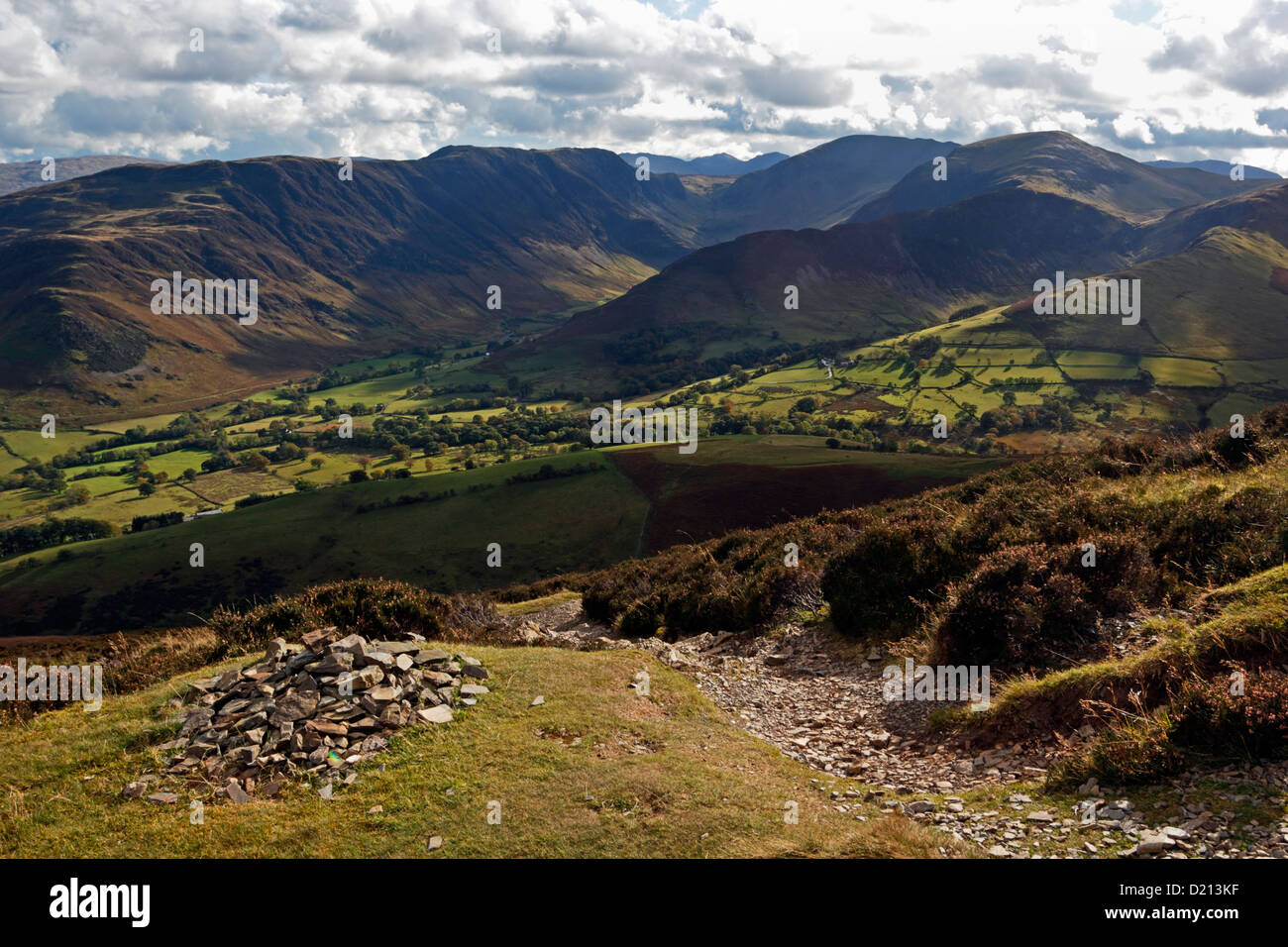 The view over Keskadale from Causey Pike in the Lake District National ...